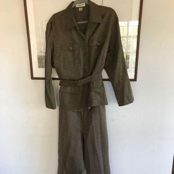 Judith hart collection | Pants & Jumpsuits | Silk Linen Pantsuit | Poshmark